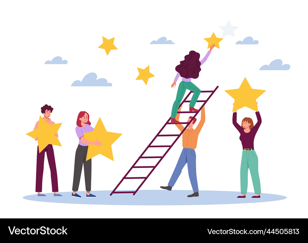 People hold stars Royalty Free Vector Image - VectorStock