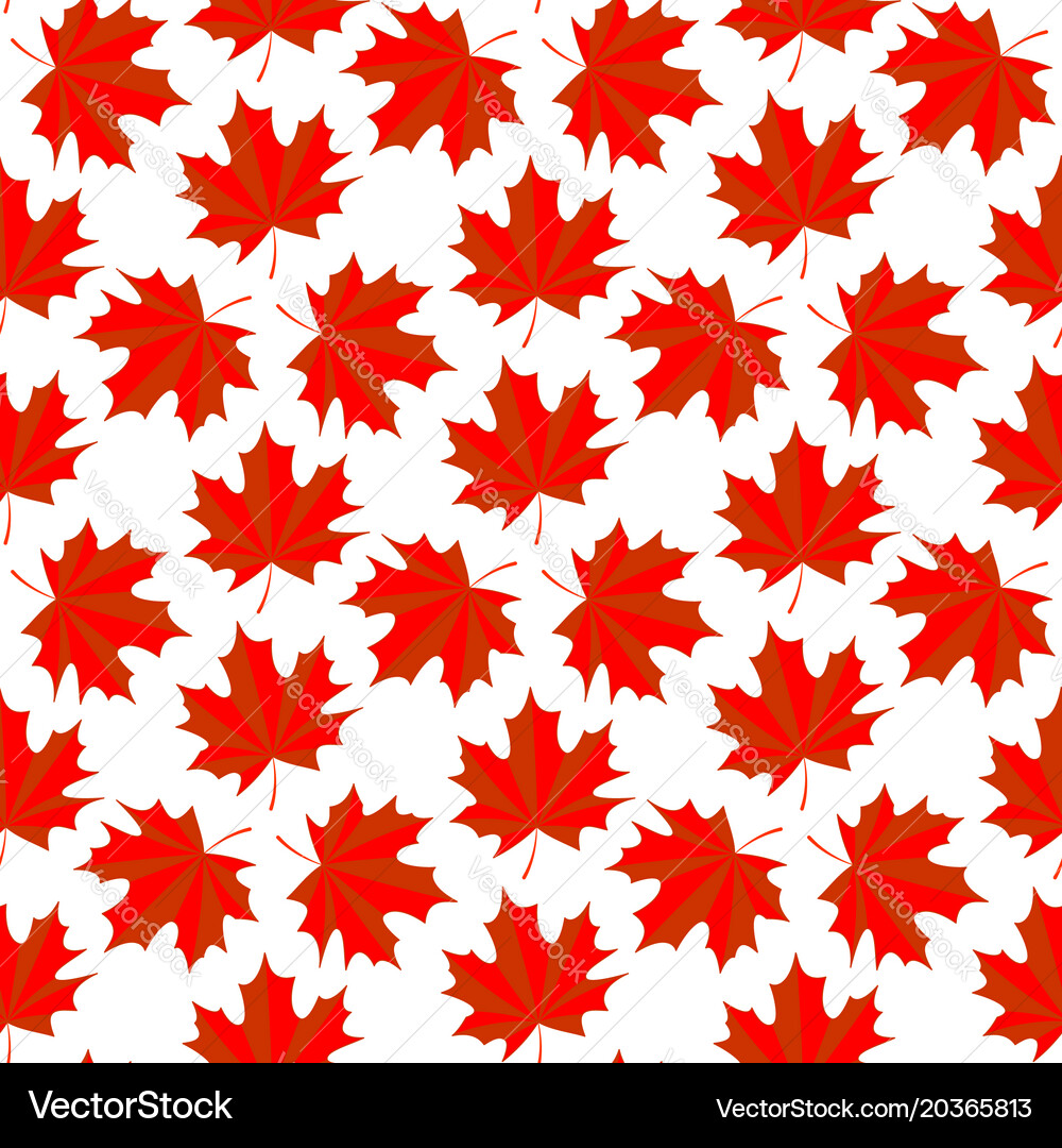 Seamless background with colorful red maple leaves
