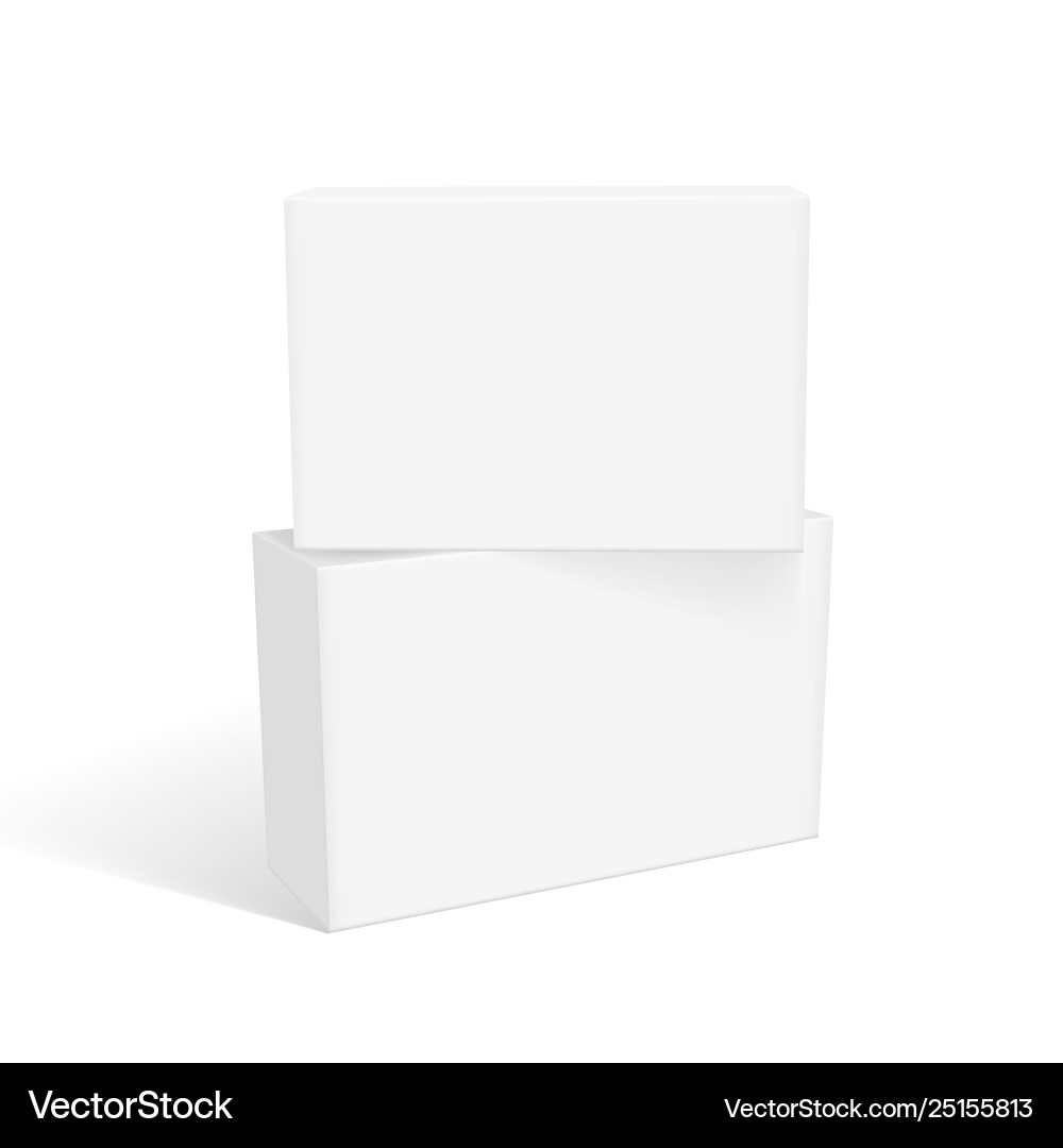 Set of small white cardboard boxes with shadows Vector Image