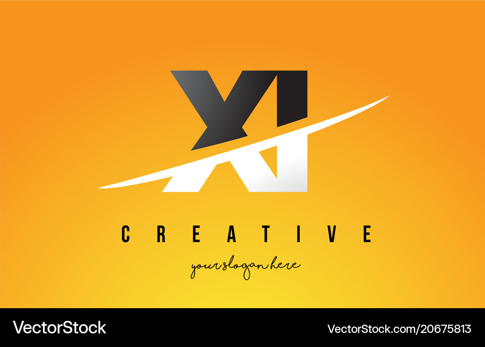 Xi x i letter modern logo design with yellow Vector Image