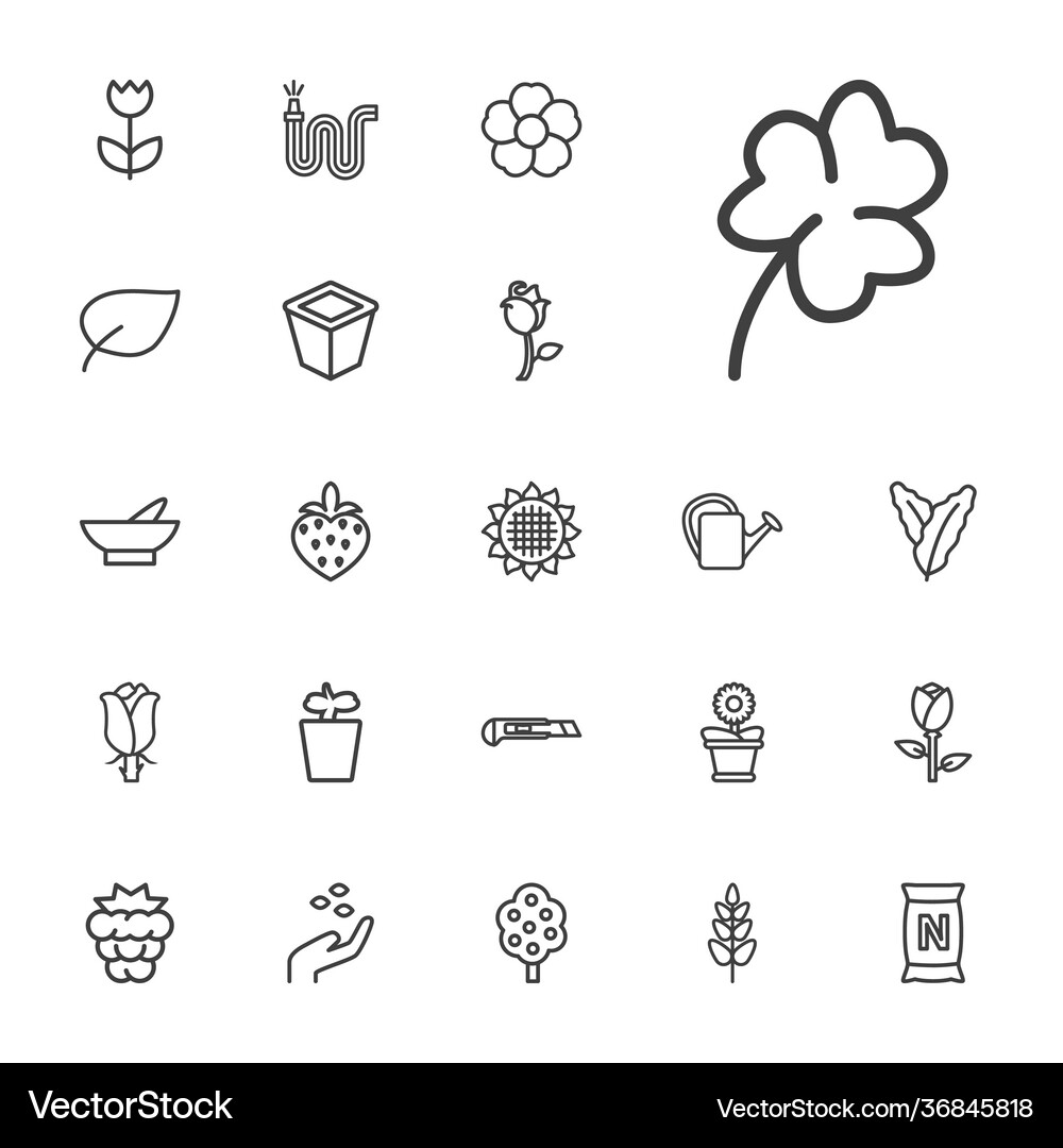 22 plant icons Royalty Free Vector Image - VectorStock