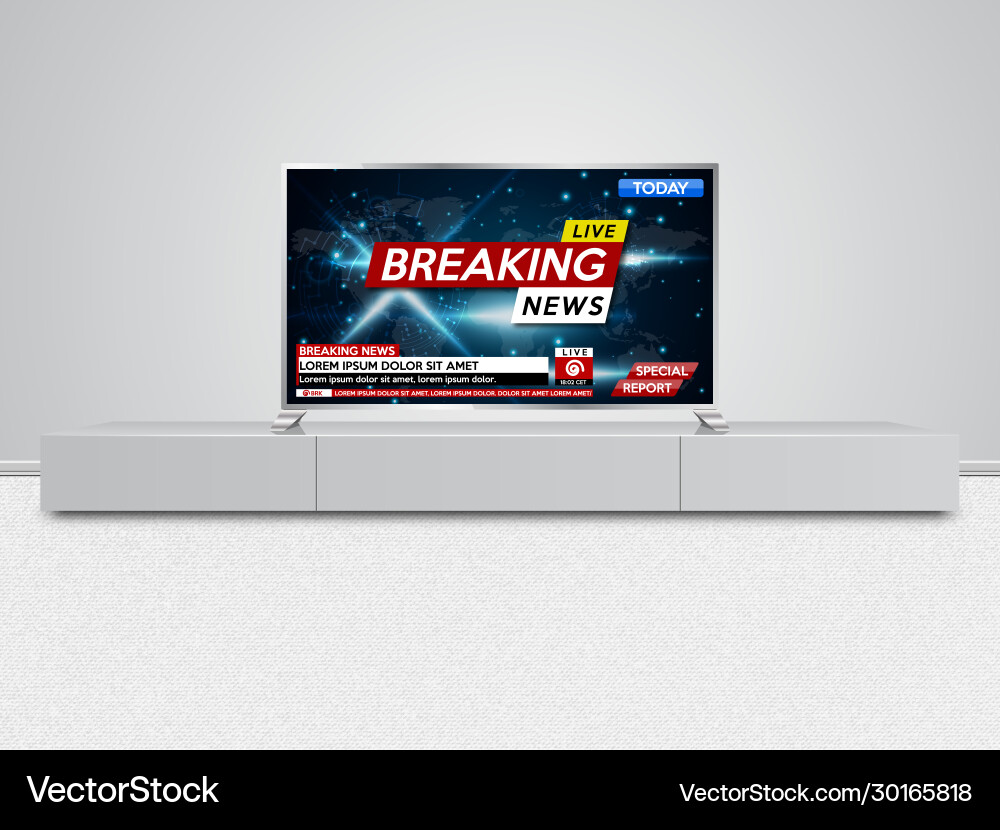 Background screen saver on breaking news breaking Vector Image