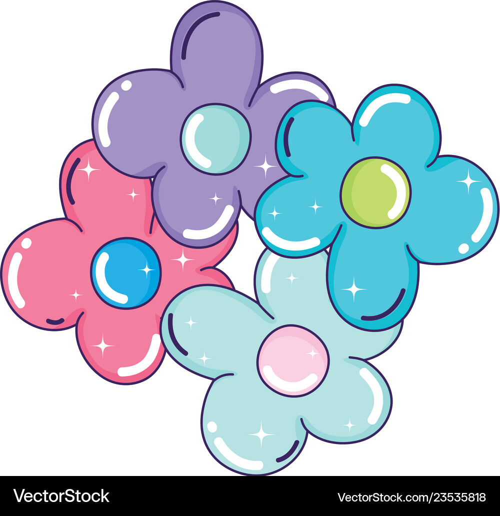 Beautiful flowers decorative icon Royalty Free Vector Image