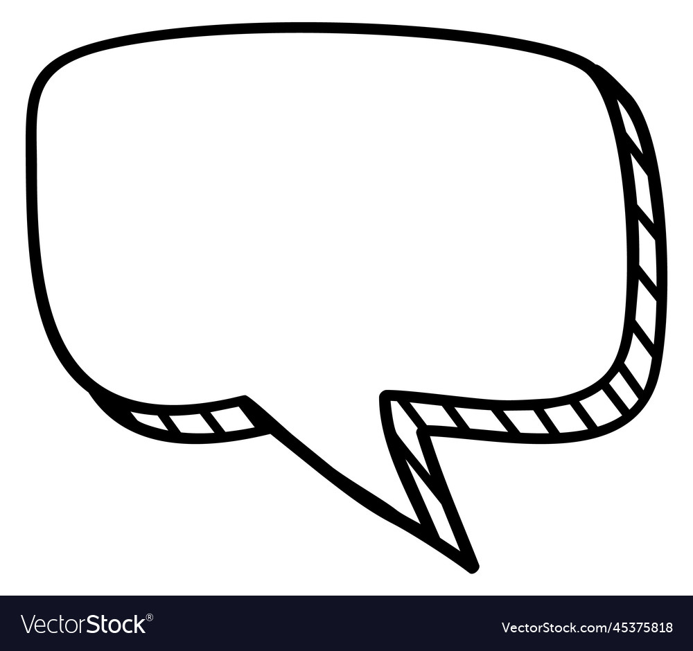 Chat message doodle blank comic cloud template Vector Image