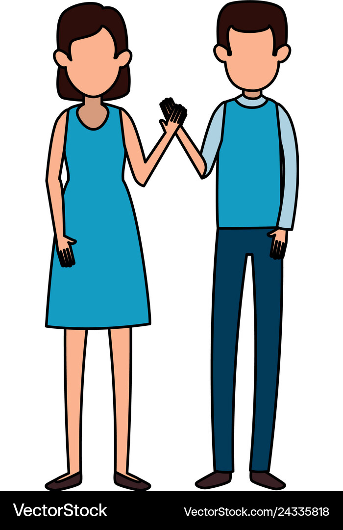 Couple avatar characters icons Royalty Free Vector Image