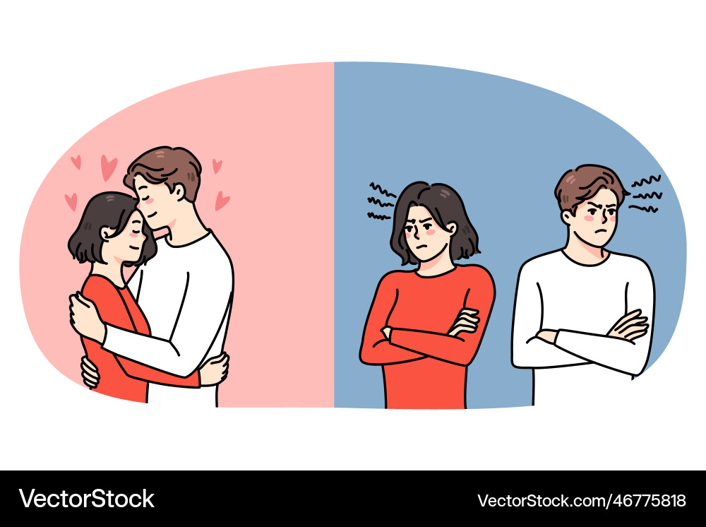 Couple fight and love relationship problems Vector Image