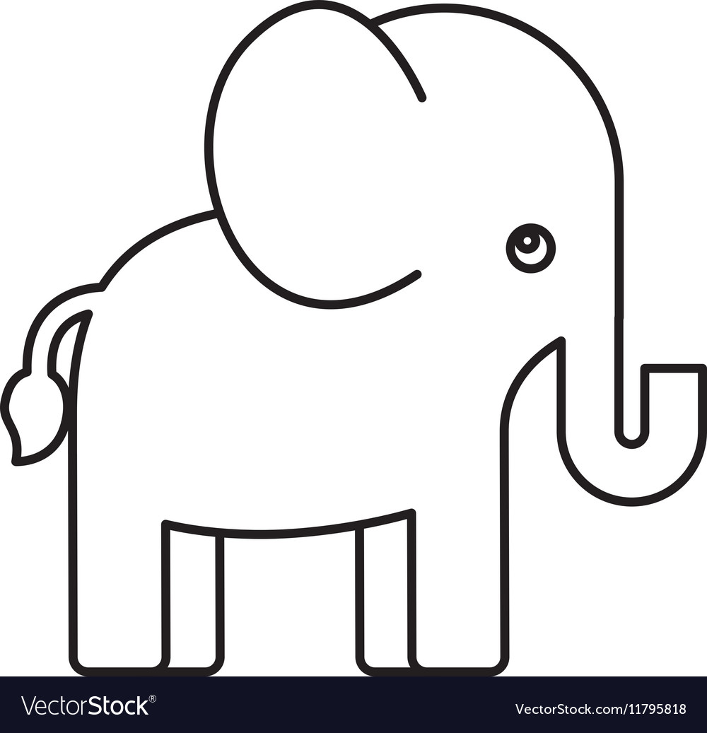Cute elephant animal icon Royalty Free Vector Image