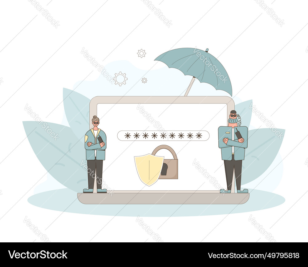 Cyber insurance personal and financial data Vector Image