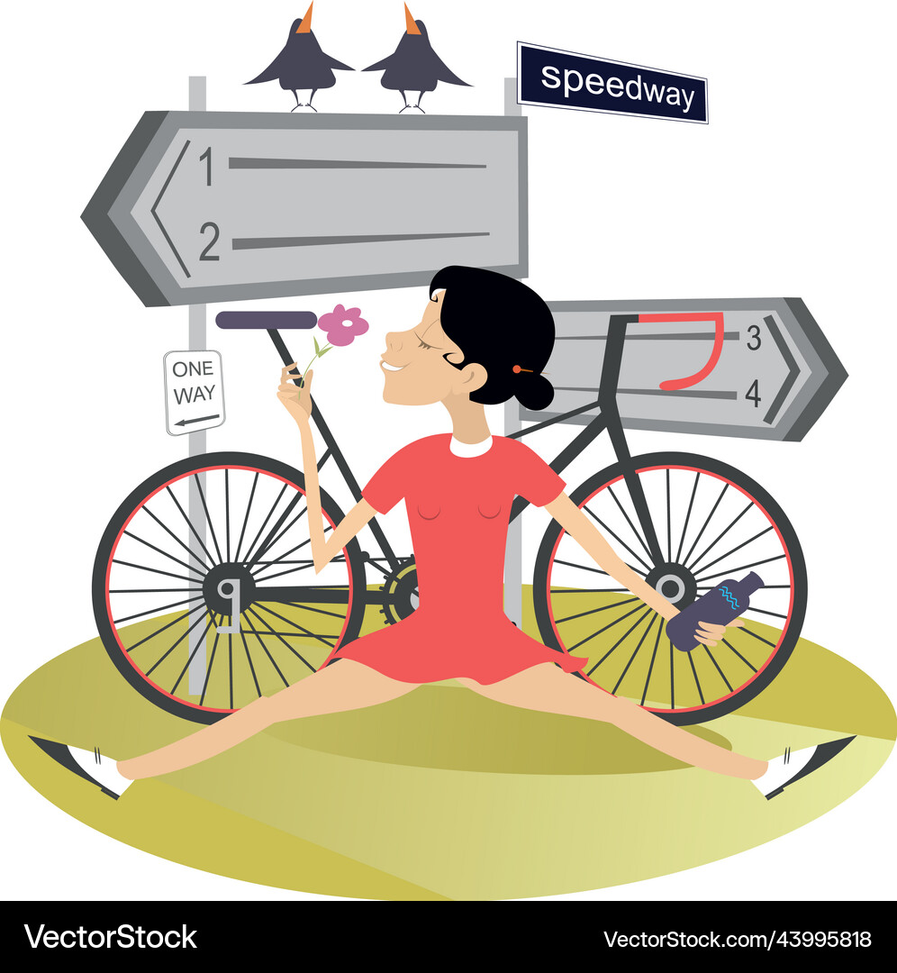 Cycling woman Royalty Free Vector Image - VectorStock