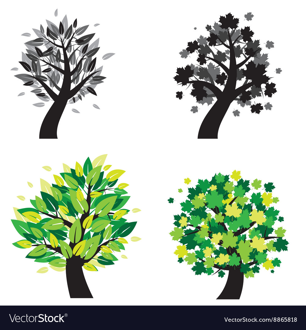 Different trees Royalty Free Vector Image - VectorStock