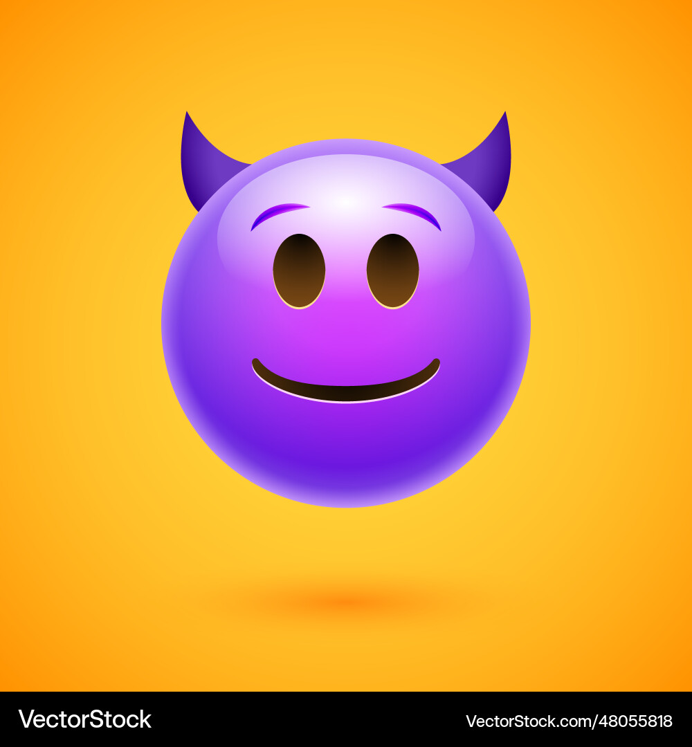 Emoji crtoon devil bad face angry or happy Vector Image