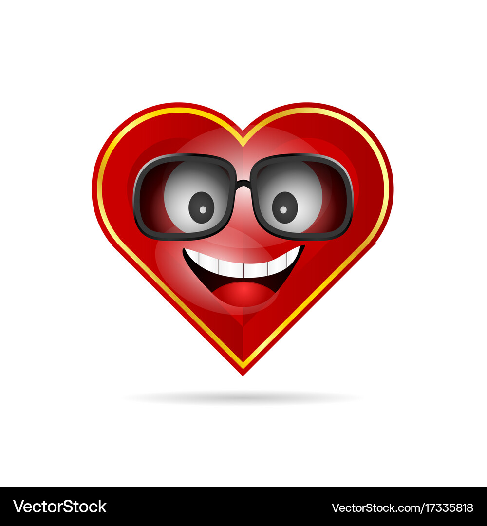 Heart funny with sunglasses Royalty Free Vector Image
