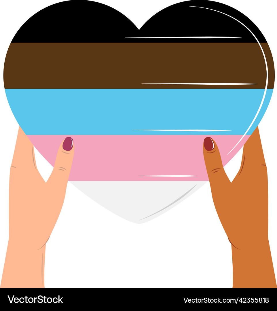 Inclusive pride flag in heart Royalty Free Vector Image