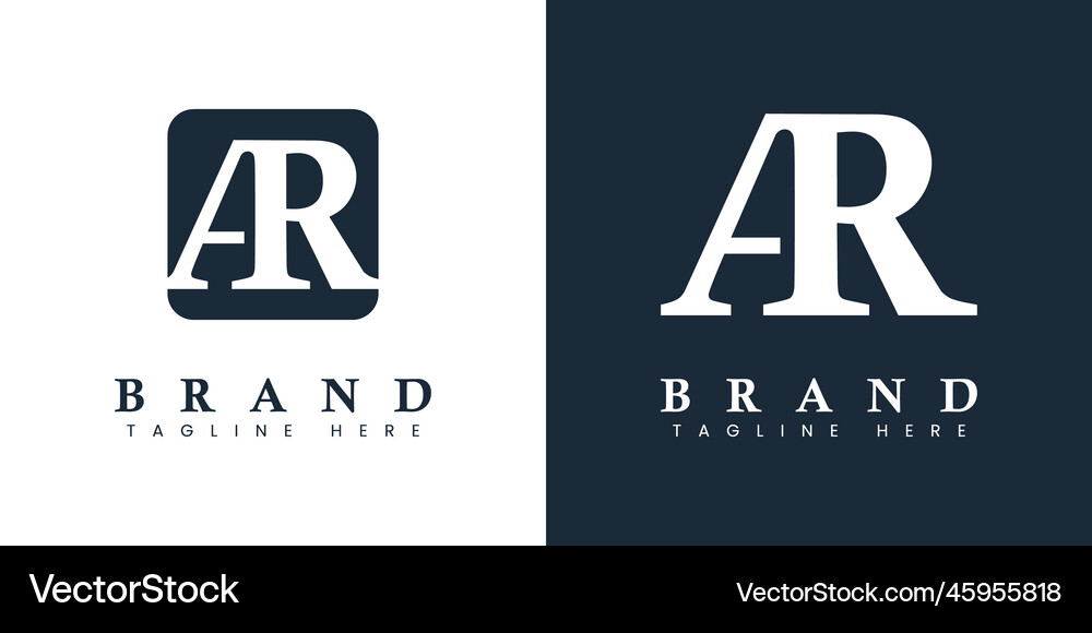 Modern and simple letter ar logo suitable for any Vector Image