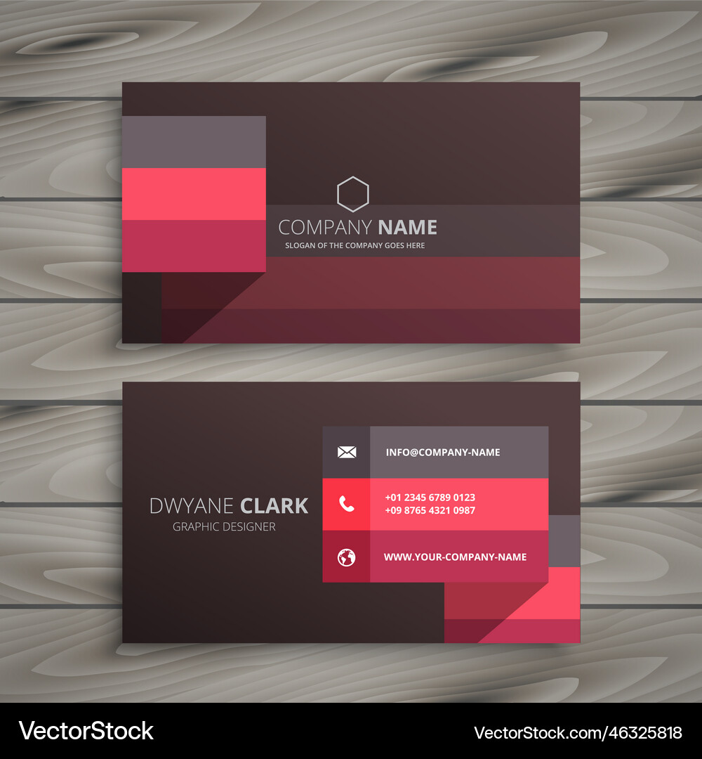 Modern red business card design Royalty Free Vector Image