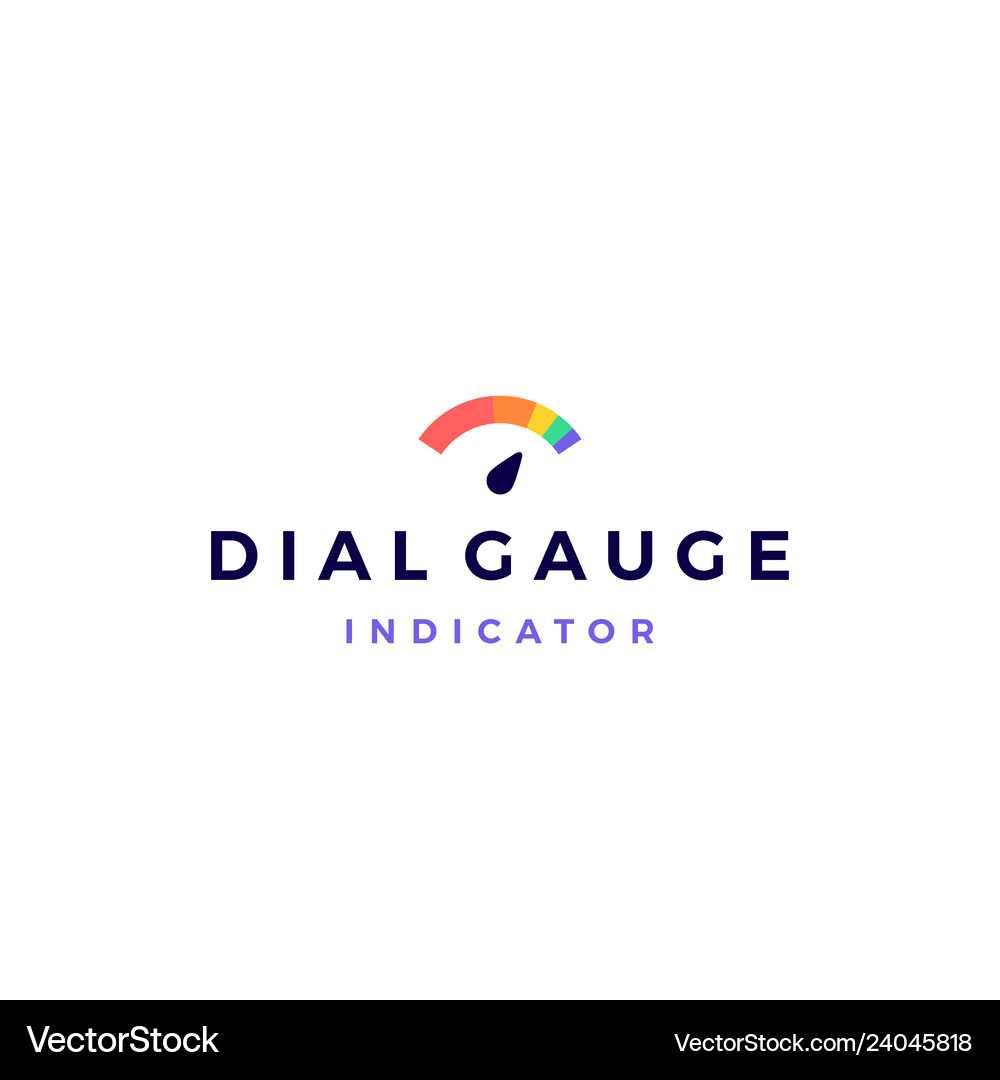 Modern vibrant dial gauge logo icon Royalty Free Vector