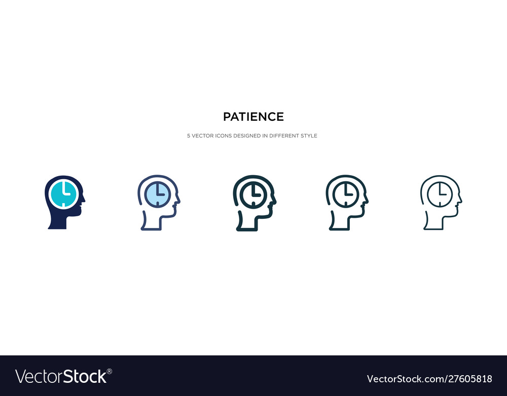 Patience icon in different style two colored Vector Image