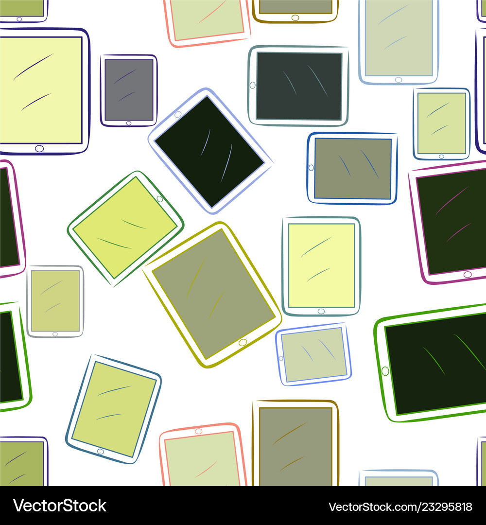 Seamless decorative and hand drawn handphone Vector Image