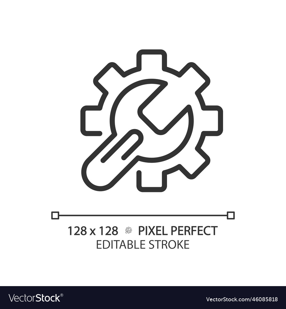 Setup pixel perfect linear icon Royalty Free Vector Image Setup pixel perfect linear icon Royalty Free Vector Image