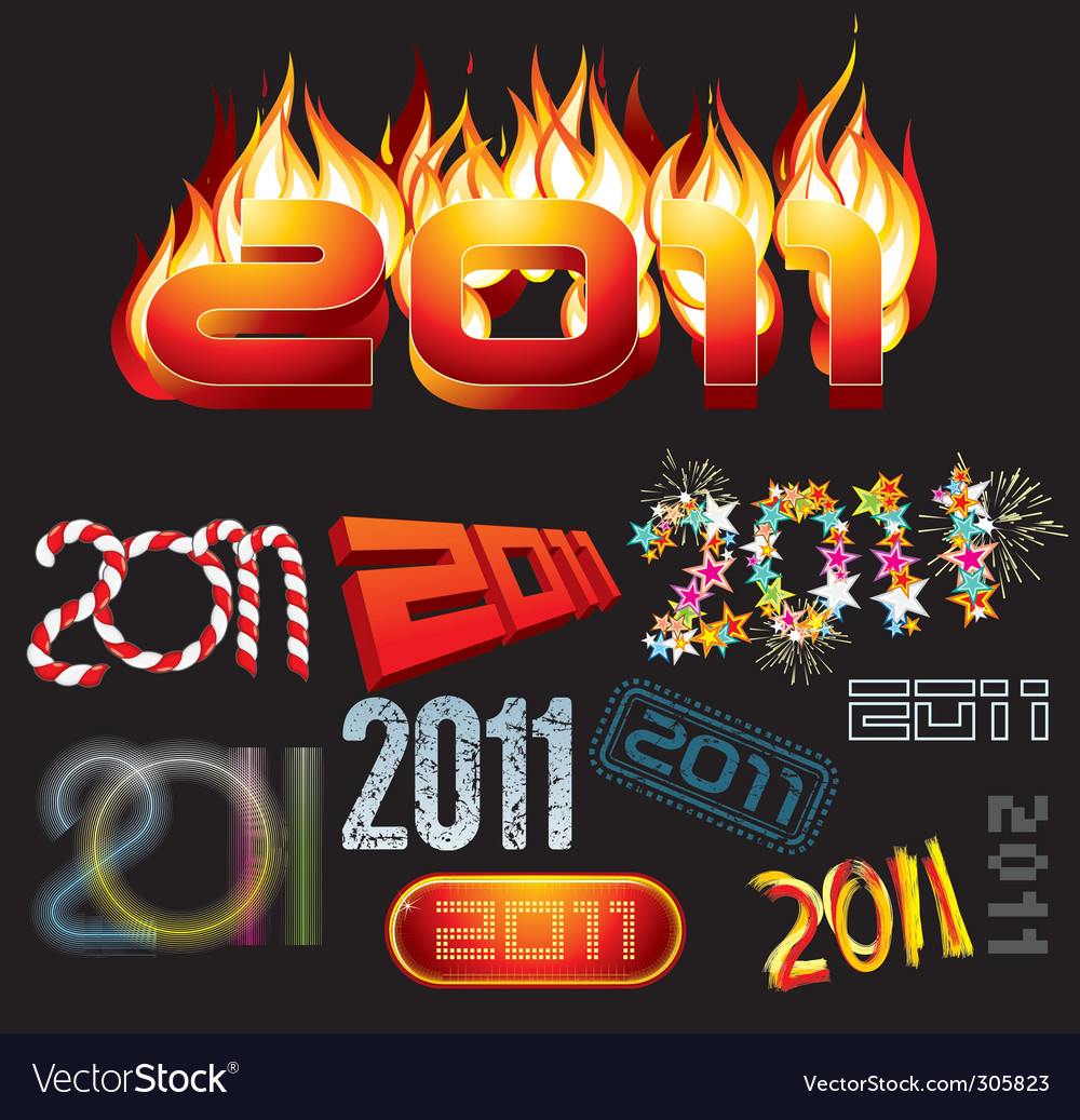 2011 set Royalty Free Vector Image - VectorStock