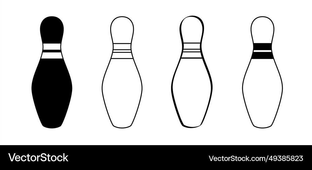 Bowling pin with stripes and ball kegling Vector Image