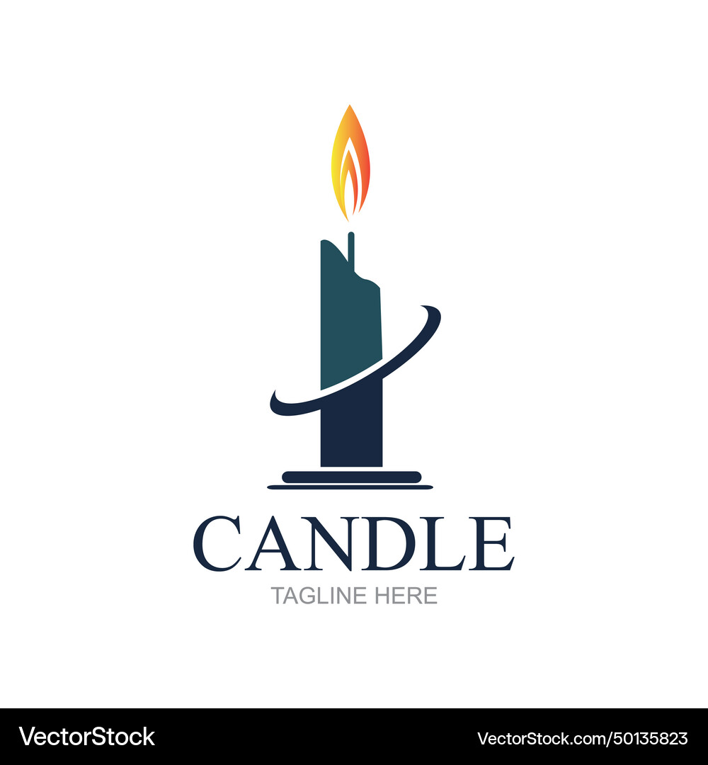 Candle flame logo in a framebright fire shape Vector Image