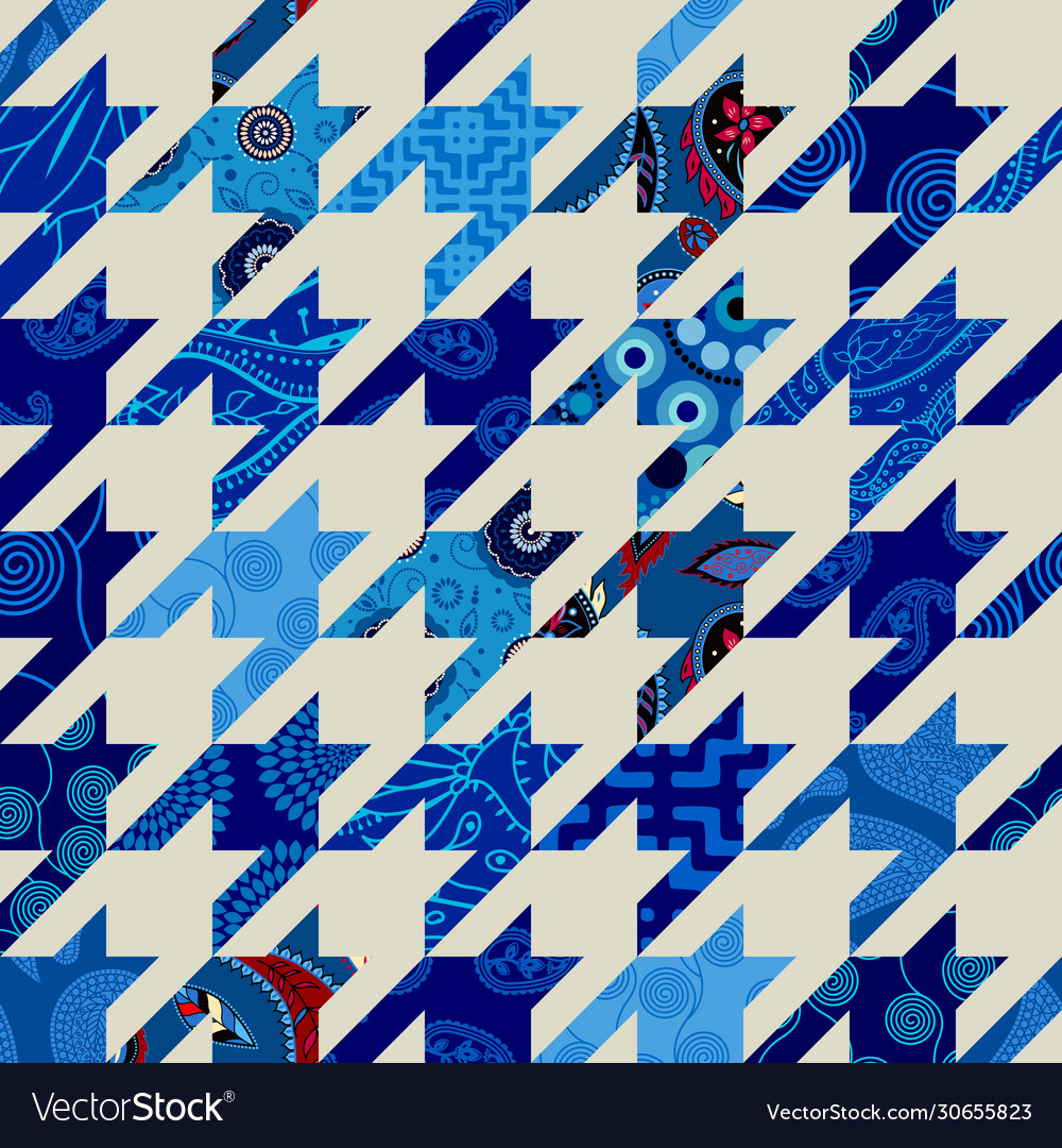 Classic hounds-tooth pattern in a patchwork Vector Image