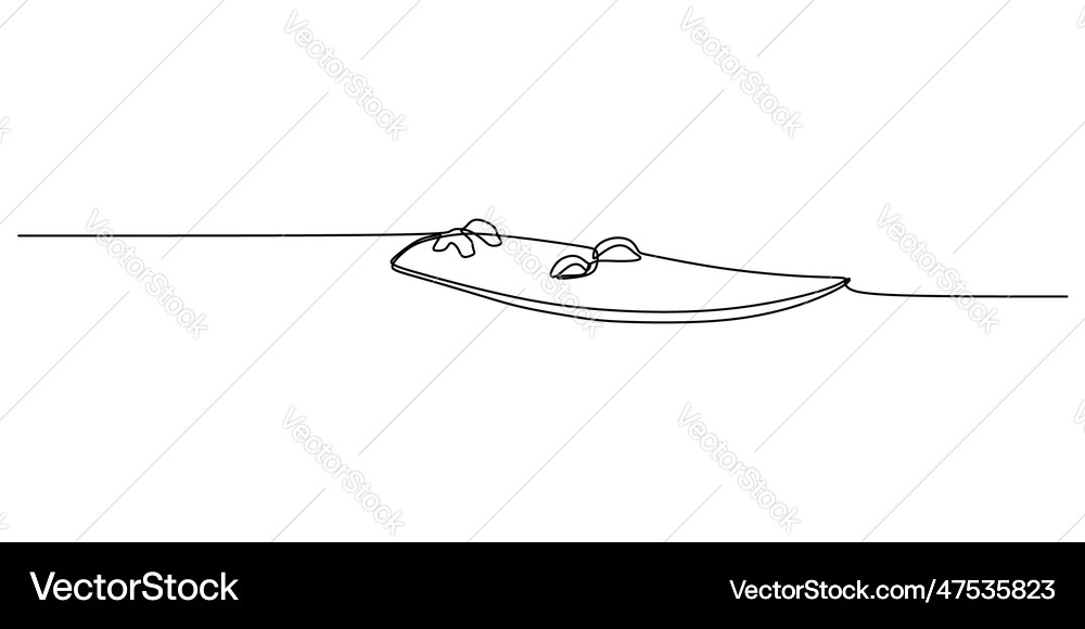 Continuous single one line of surfing board Vector Image