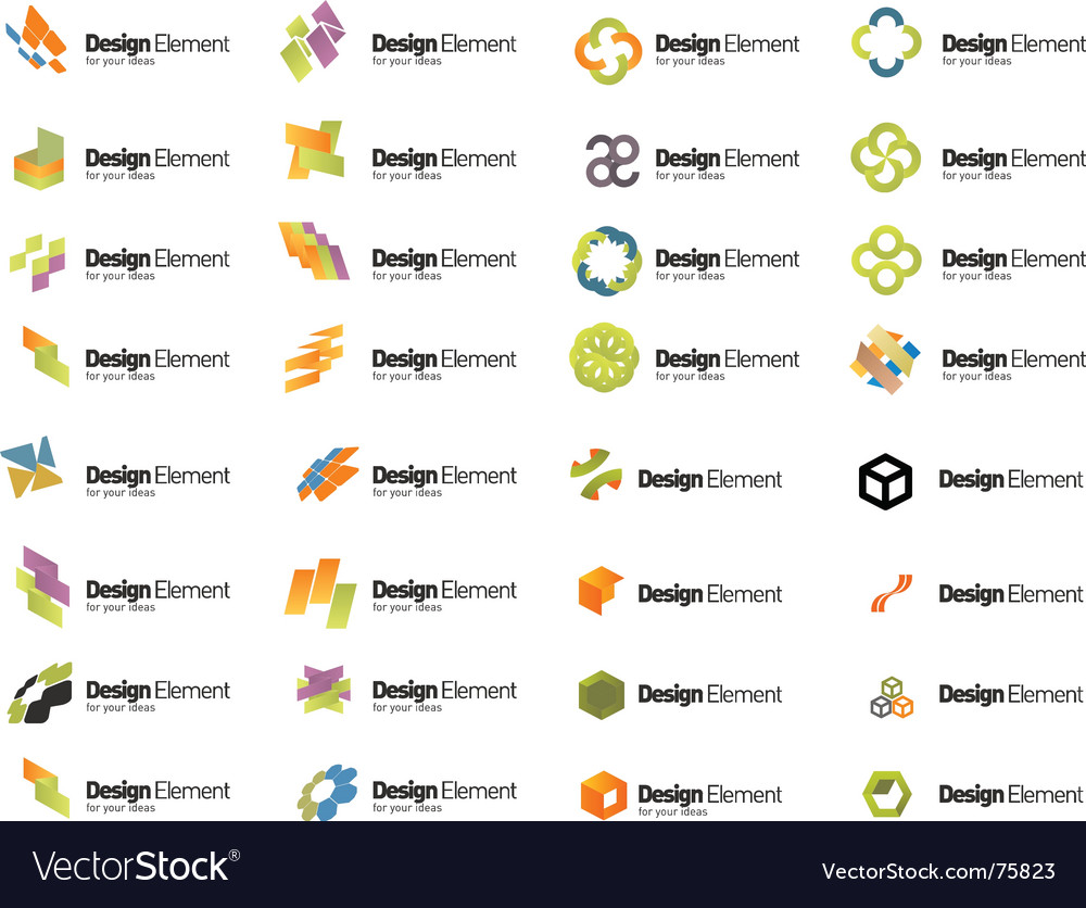 Design elements set Royalty Free Vector Image - VectorStock