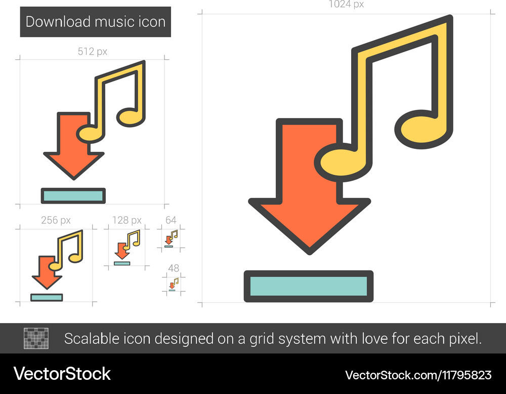Download music line icon Royalty Free Vector Image