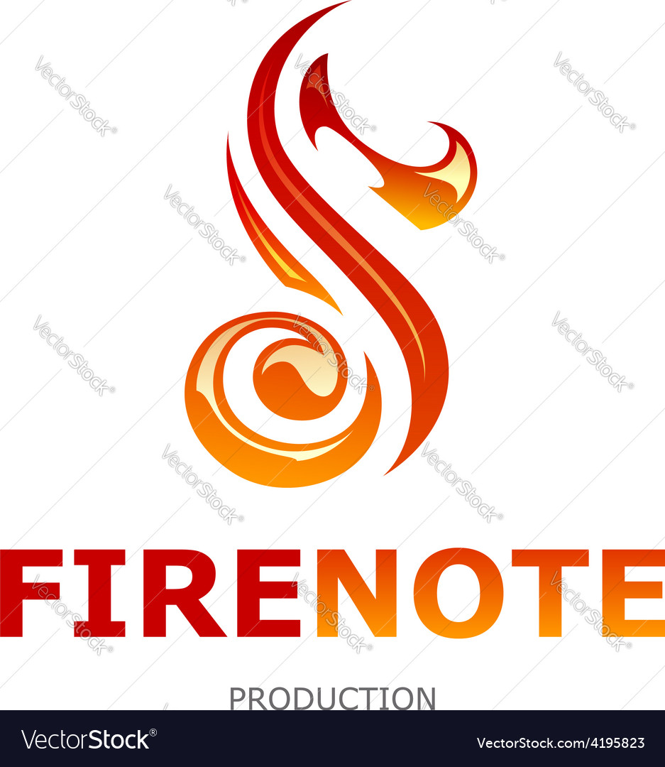 Fire note logo Royalty Free Vector Image - VectorStock