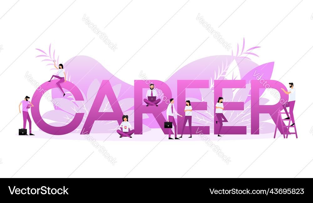 Flat career people for concept design team work Vector Image