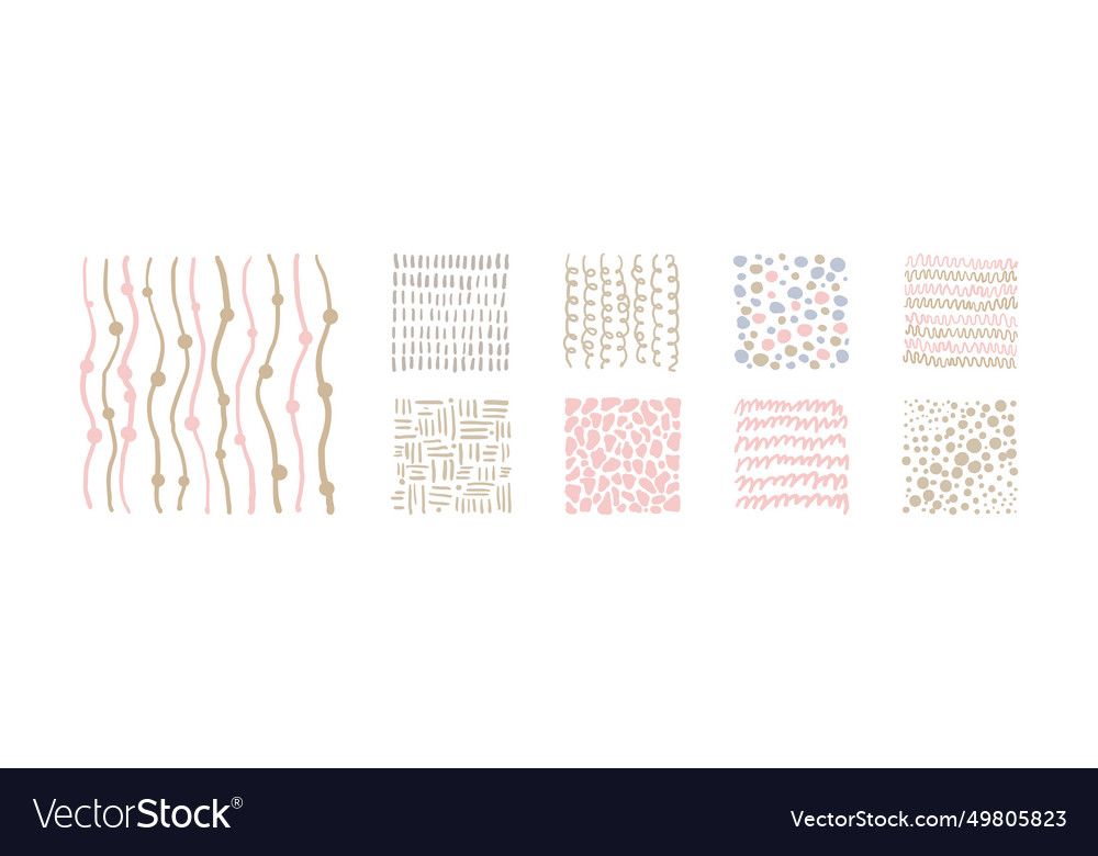 Hand drawn square seamless pattern and doodle Vector Image