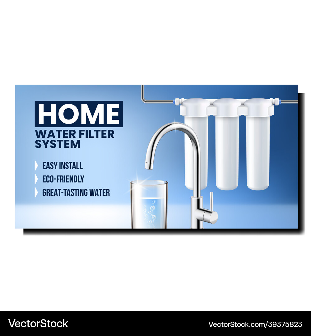 Home water filter system promotion banner Vector Image
