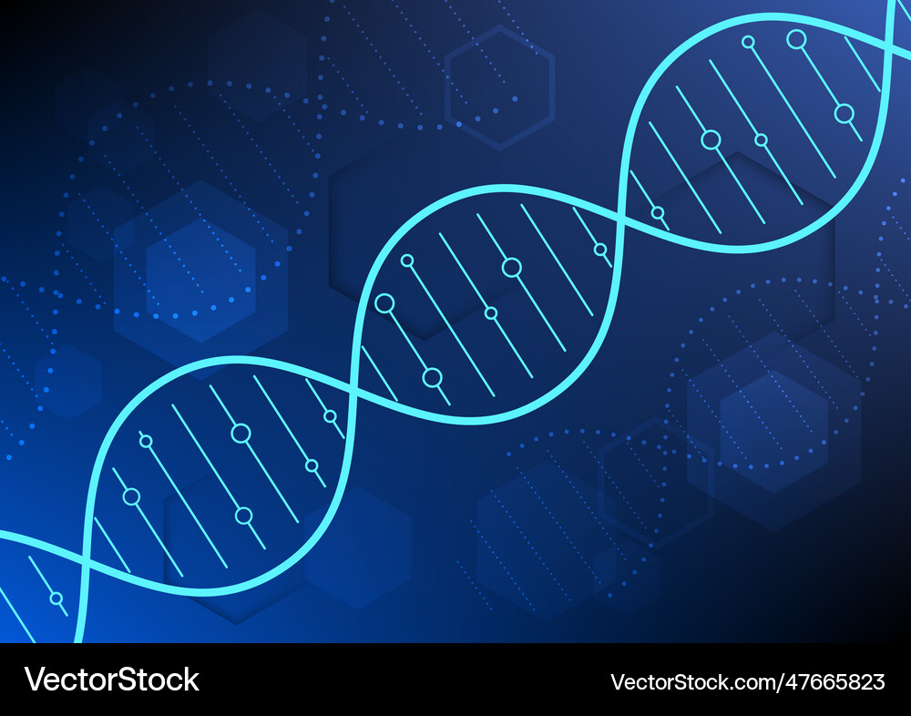 Medical tech background featuring dna as the main Vector Image