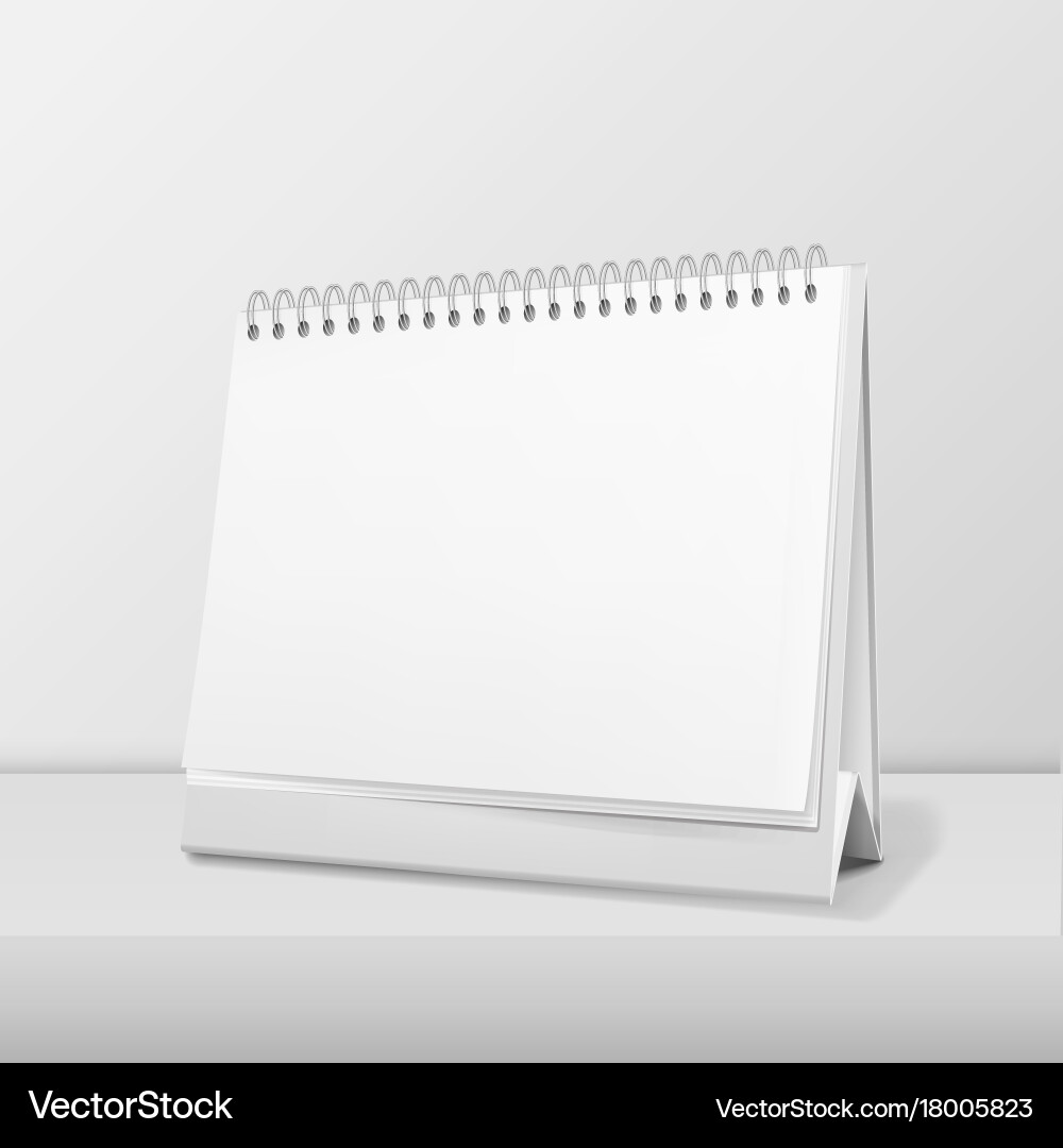 Realistic horizontal blank spiral calendar Vector Image