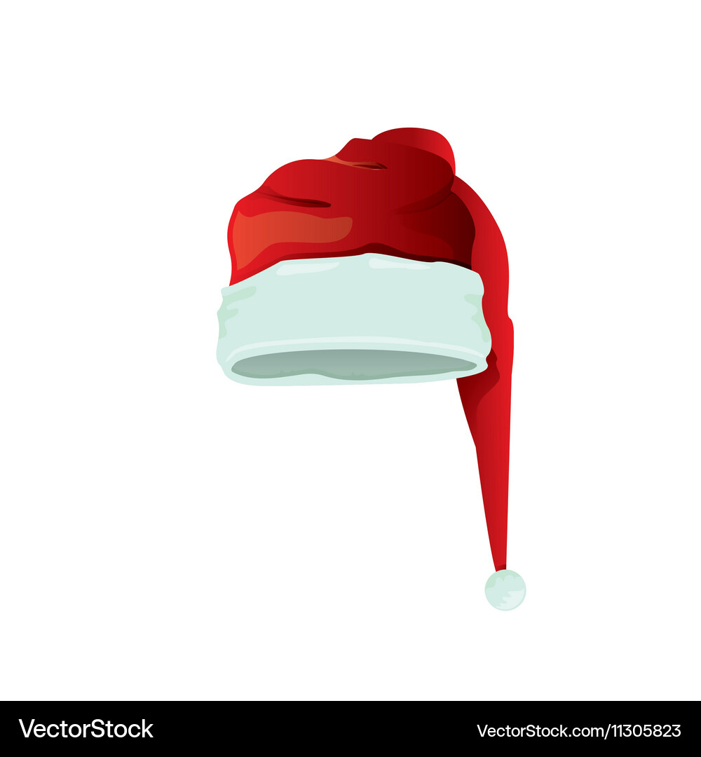 Red santa hat isolated on white background Vector Image