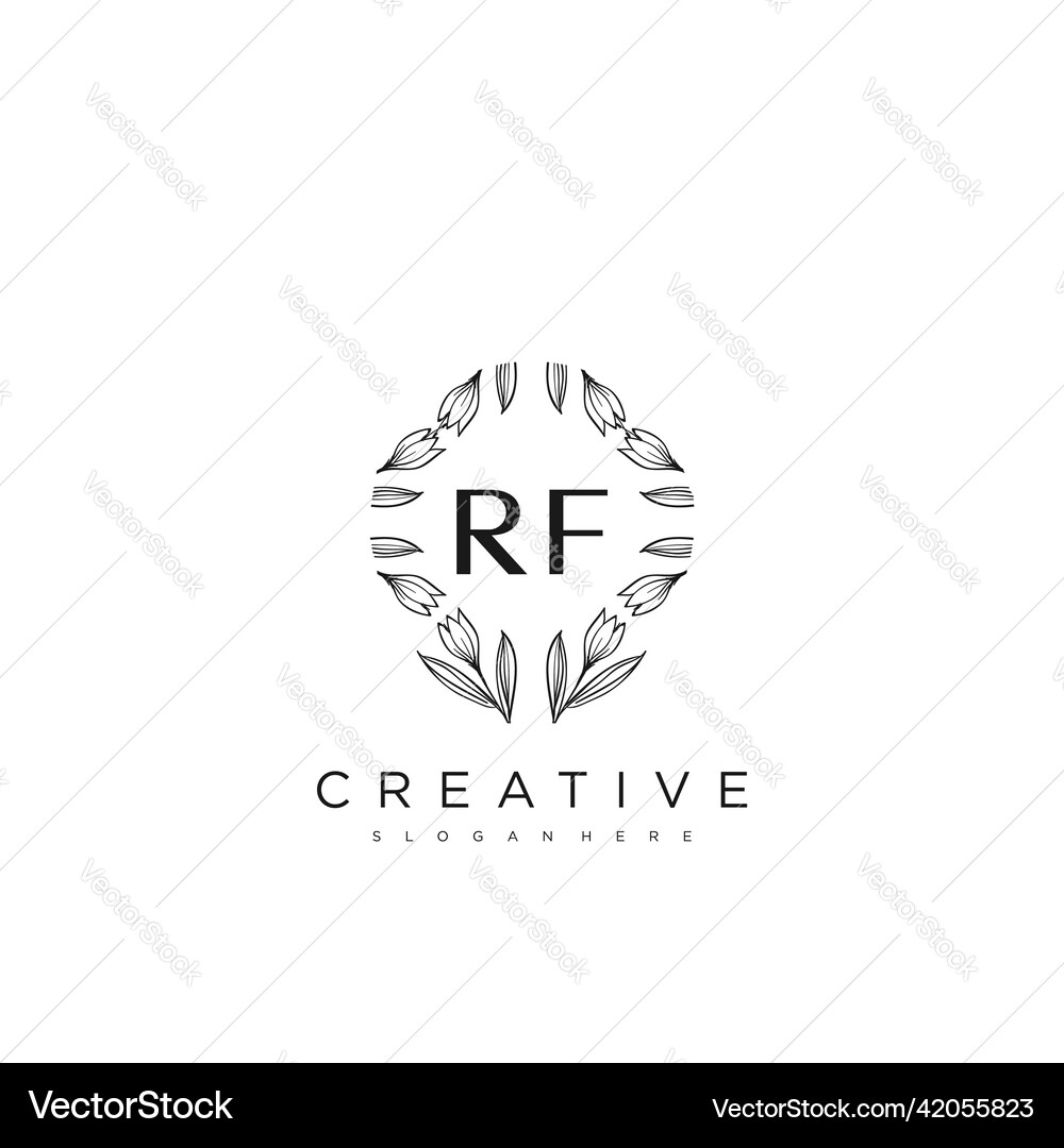 Rf initial letter flower logo template premium art