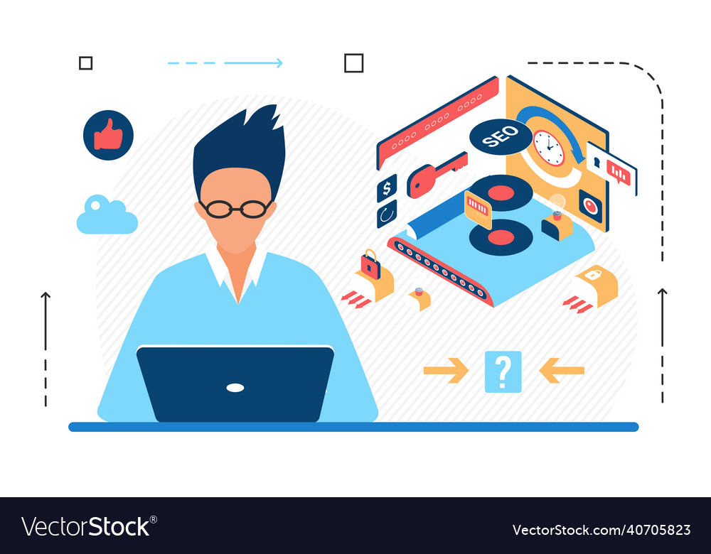 Seo content searching engine optimization process Vector Image