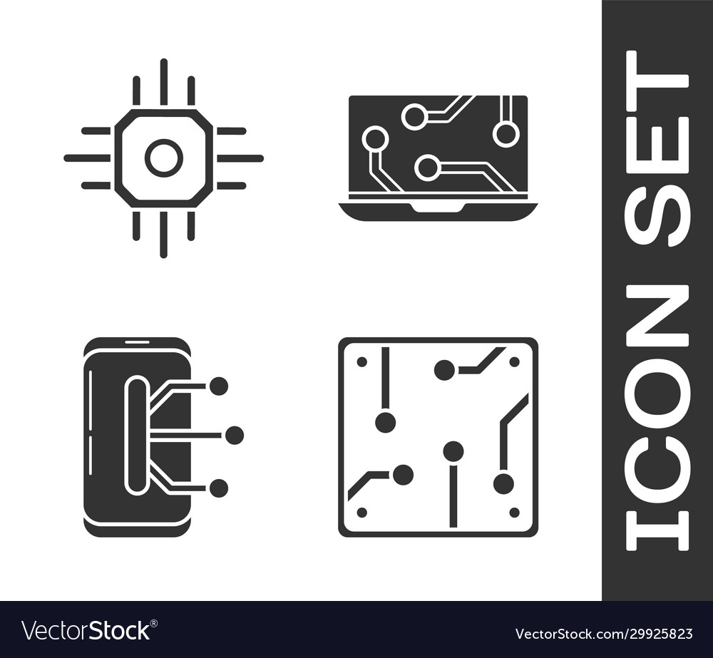 Set processor processor smartphone mobile phone Vector Image