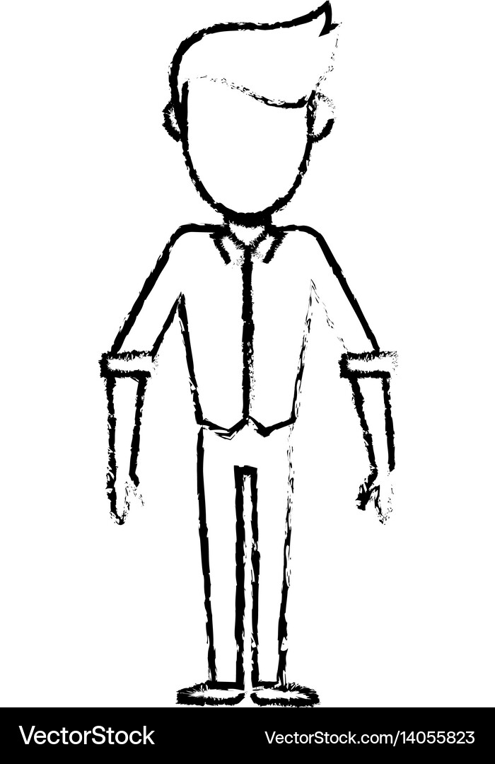 Sketch man male faceless standing Royalty Free Vector Image