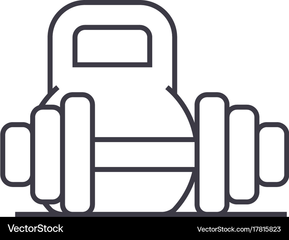 Weights and dumbbells line icon sign Royalty Free Vector