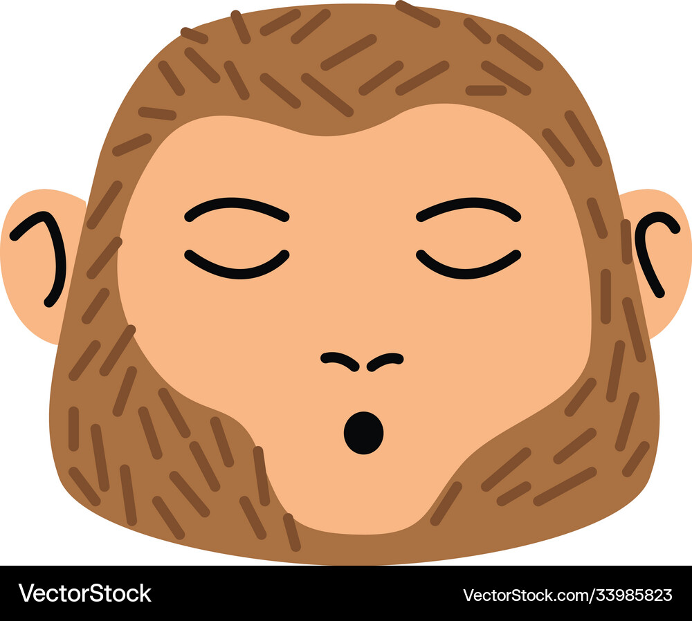 Wild monkey animal head nature icon Royalty Free Vector