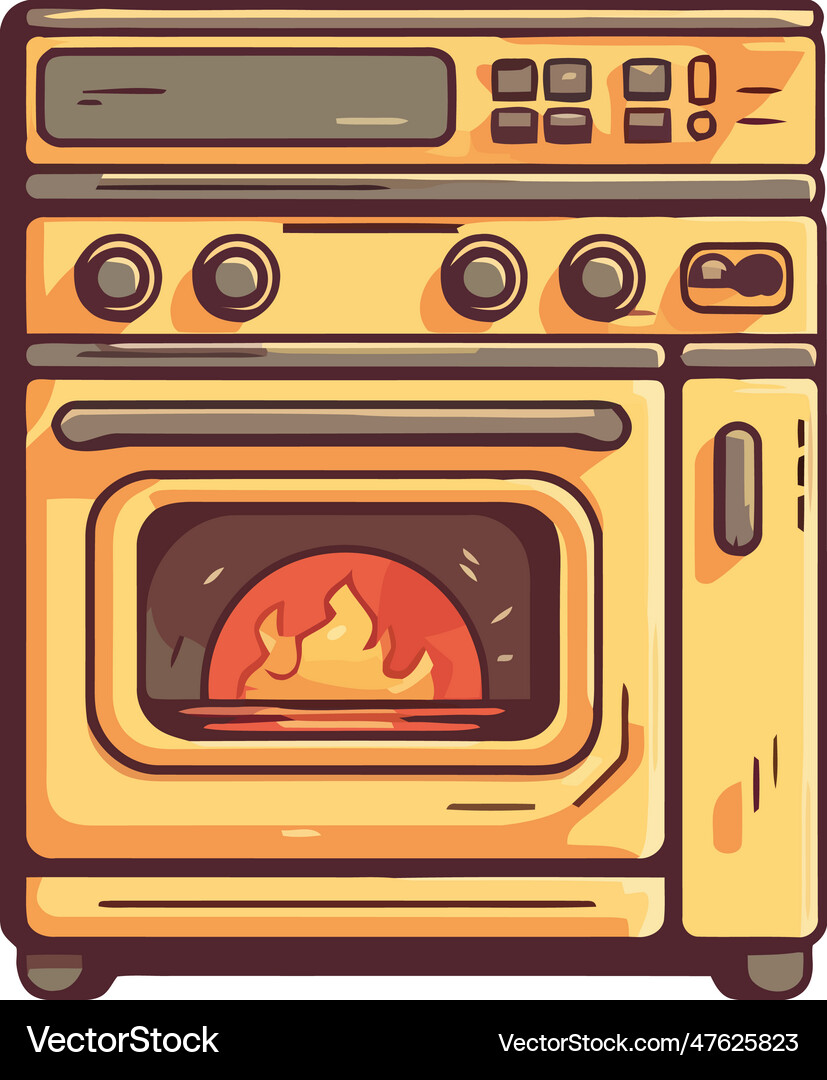 Yellow oven design Royalty Free Vector Image - VectorStock