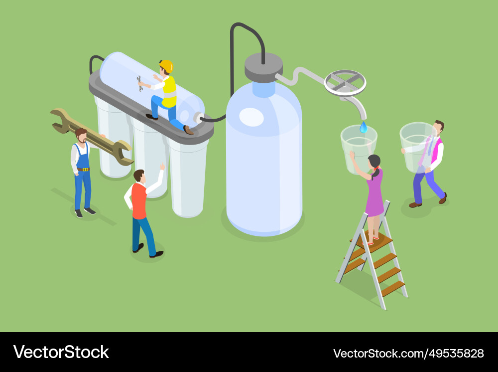 3d isometric flat of water Royalty Free Vector Image