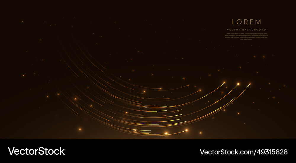 Abstract elegant gold glowing curved line Vector Image