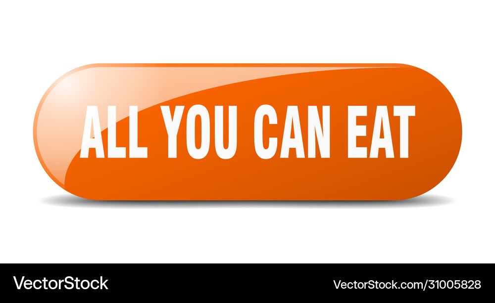 All you can eat button sign key Royalty Free Vector Image