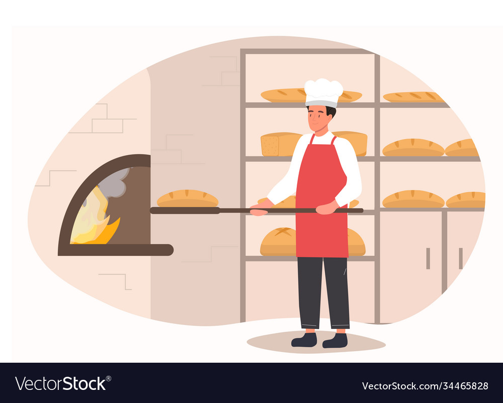 Baking bread concept Royalty Free Vector Image
