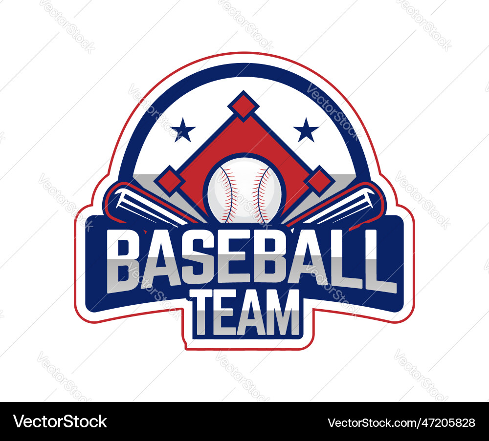 Baseball team sport logo design template Vector Image