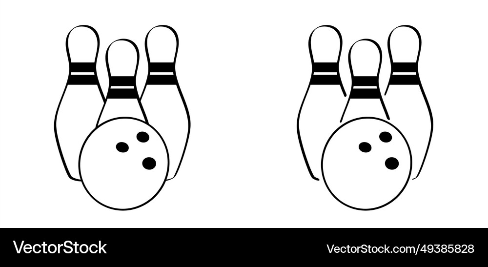 Bowling pin with stripes and ball kegling Vector Image